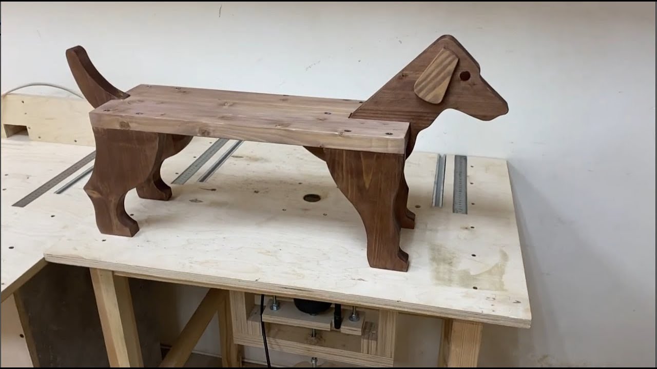 A bench for children in the shape of a dog made of wood !#craft #diy # ...