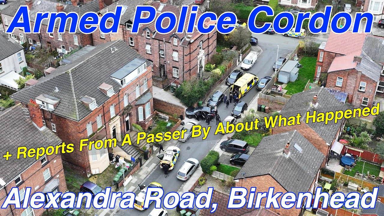 Alexandra Road, Birkenhead. Armed Police Cordon Off Road in Birkenhead ...