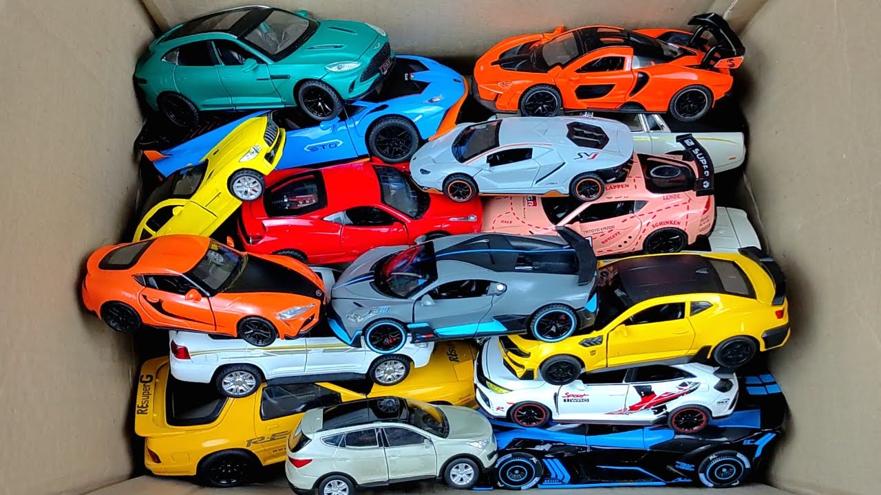 BOX FULL OF Model Cars /Honda Civic, Bugatti Divo, McLaren 650s, Audi ...