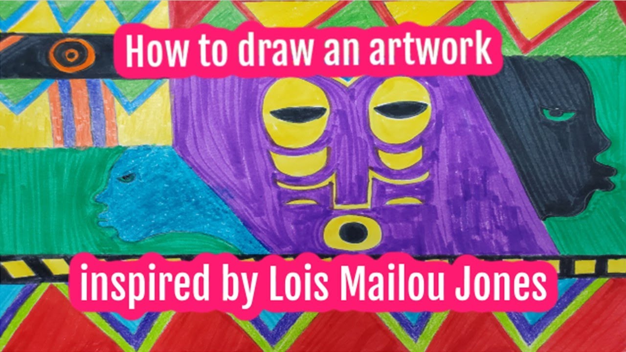 How to draw an artwork inspired by Lois Mailou Jones - YouTube