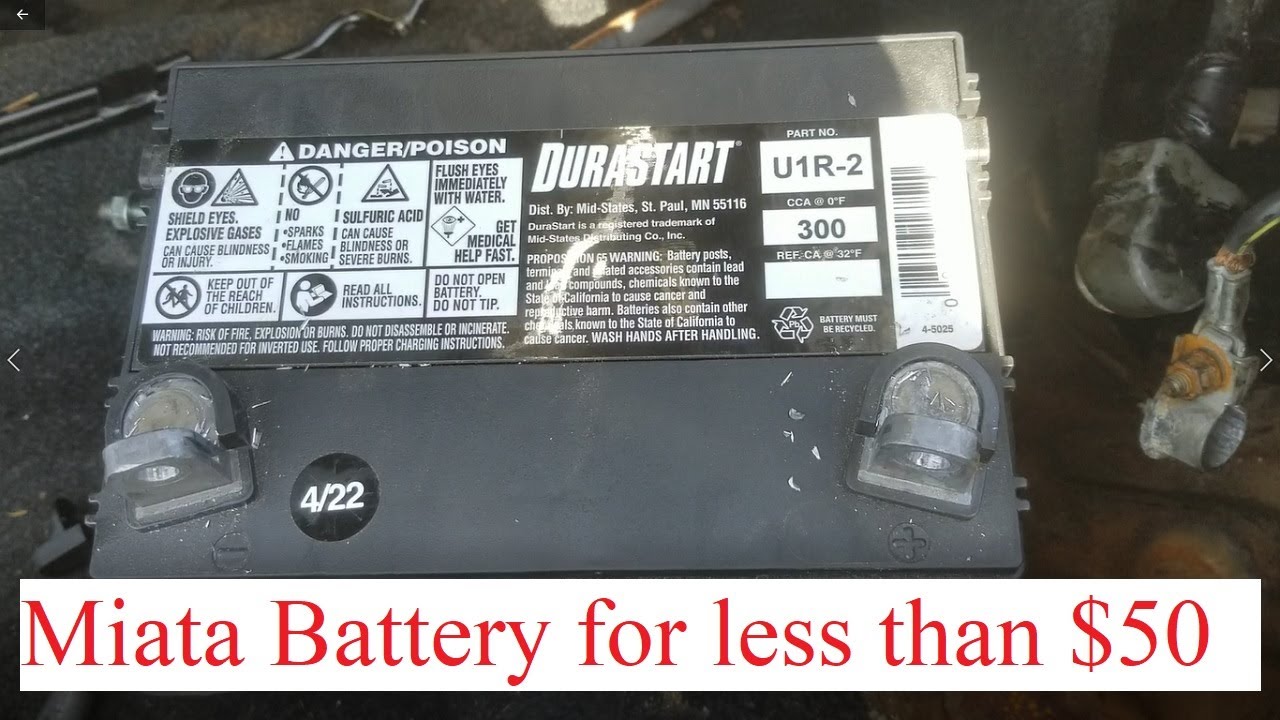 Cheap Miata Battery - YouTube