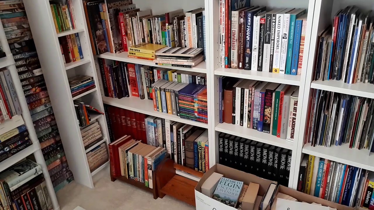 My study/library - some of my 5000 books - YouTube