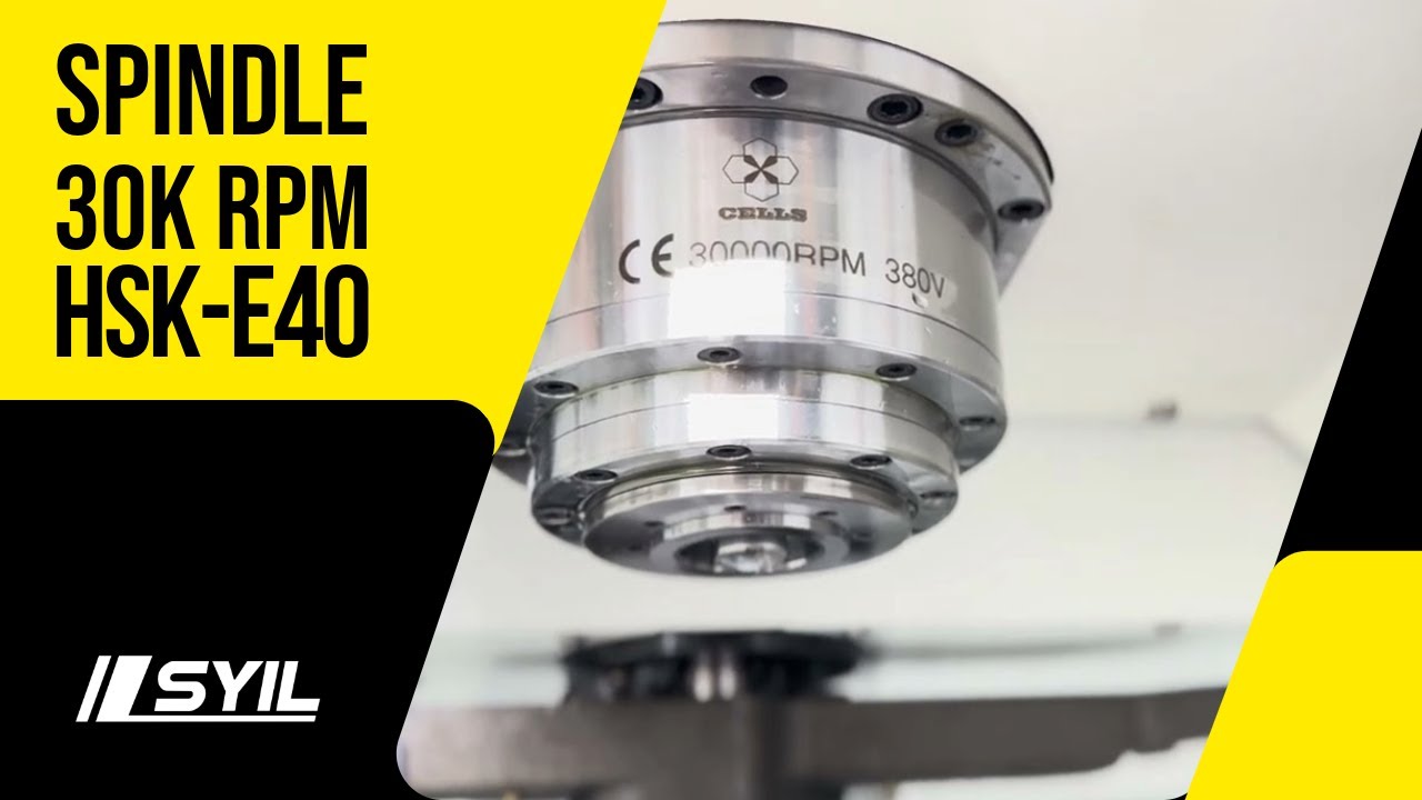 Spindle 30K rpm HSK-E40 Built-in | Power Drawbar - YouTube