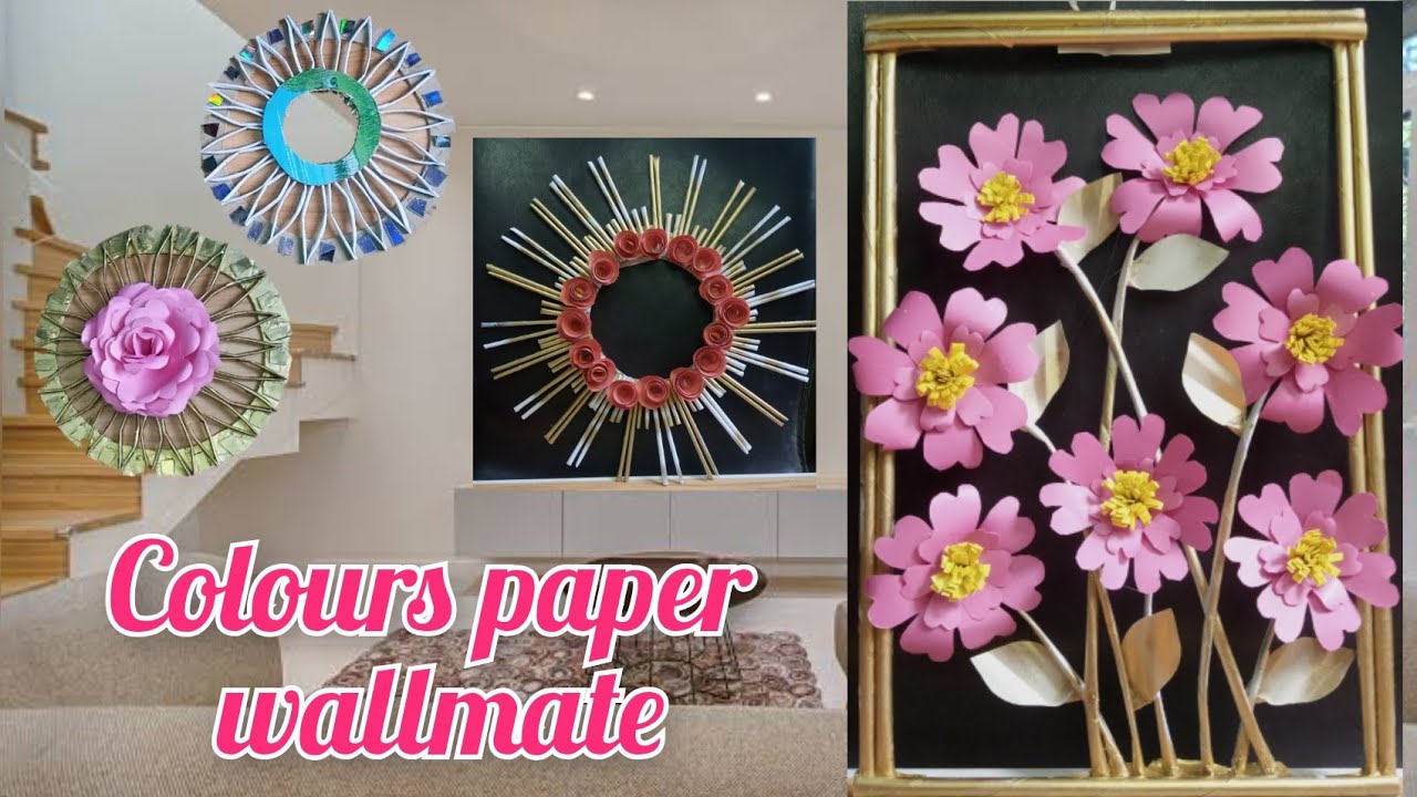 Colours paper wallmate/white Paper craft/Home decor/Room interior ideas ...