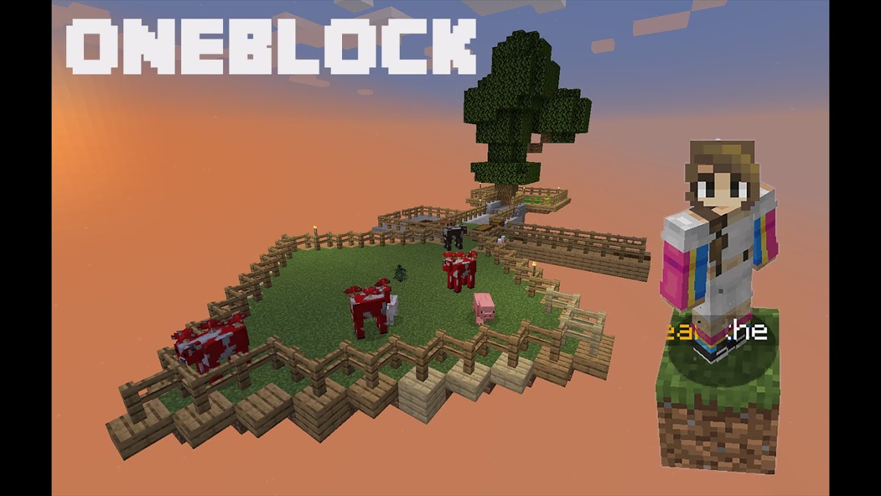 Minecraft | Building a Farm in the SKY with ONE BLOCK | One Block ...