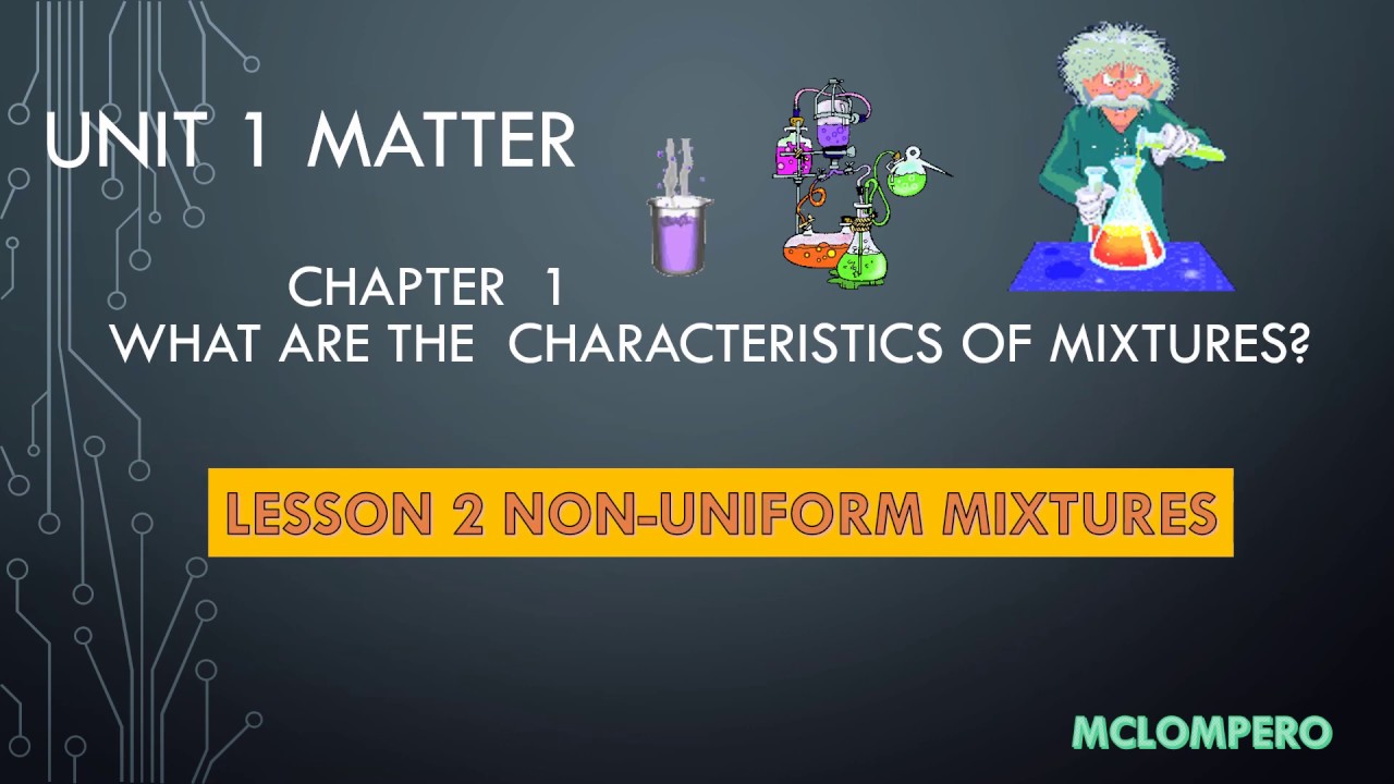 Lesson 2 Non Uniform Mixtures Or Heterogeneous Mixture Lcm Info Youtube
