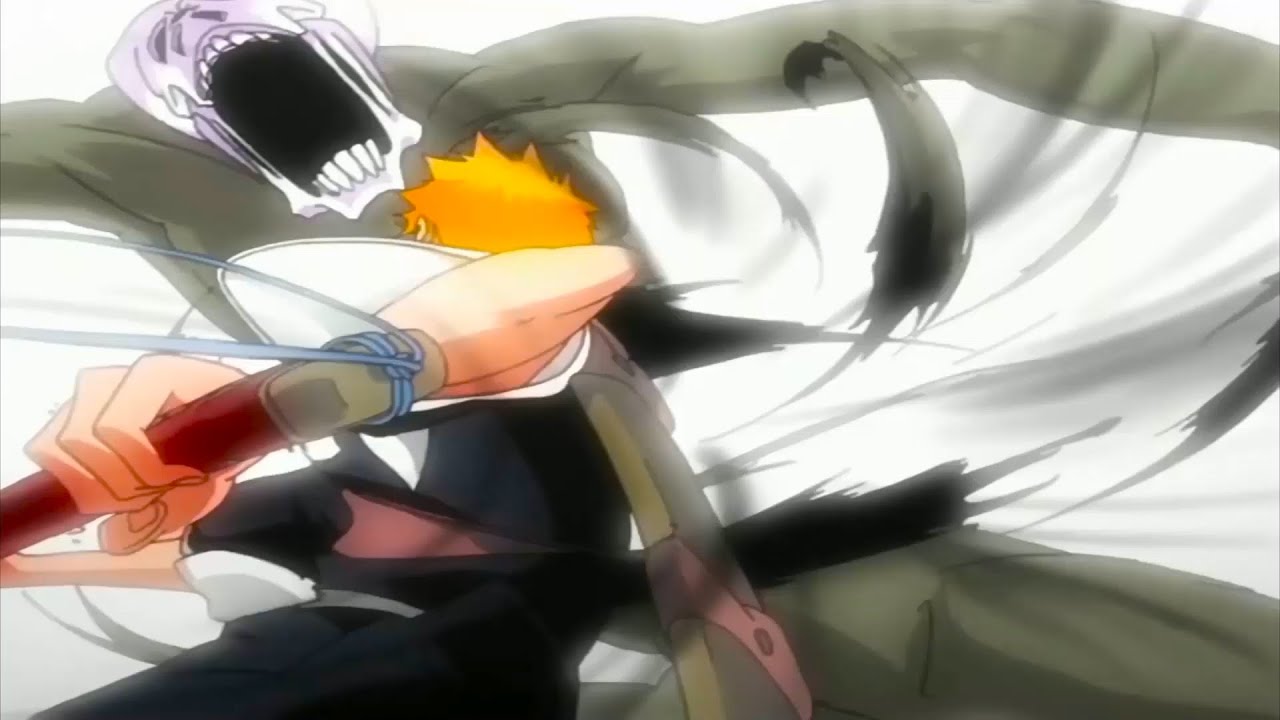 Bleach 千年血戦篇 』Ichigo and Ishida defeat Hollow with death slashes and ...