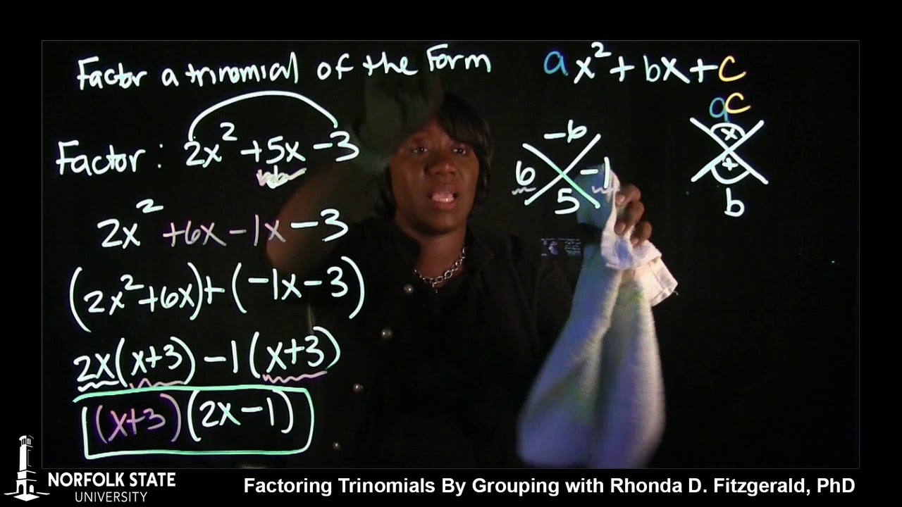 Factoring Factoring Trinomials By Grouping with NSU Logo - YouTube