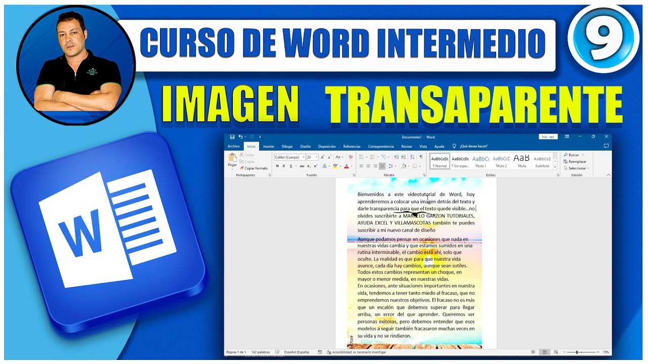 🔵 MARCA DE AGUA - Como Poner una Imagen transparente | CURSO DE WORD ...