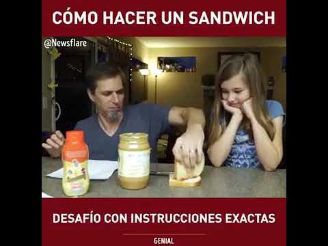Cómo hacer un Sandwich un desafío de instrucciones exactas - YouTube