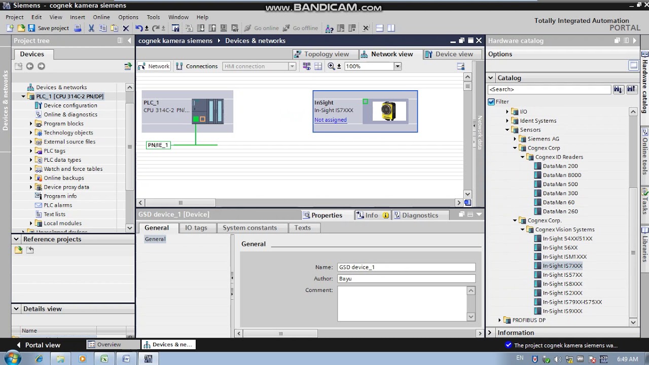 How to setup siemens s7300 to cognex insight camera with profinet - YouTube
