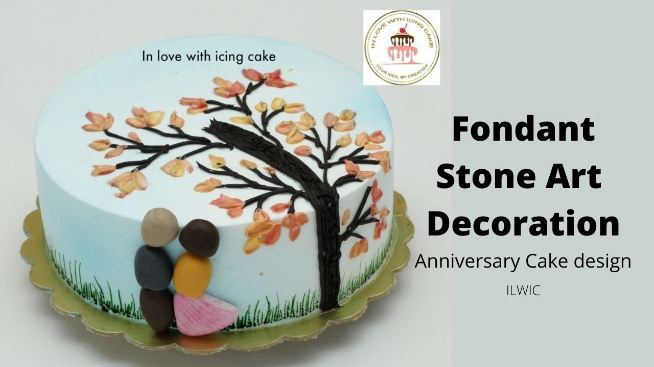 Anniversary Cake Design /Customised Anniversary Cake Ideas/Stone Art ...