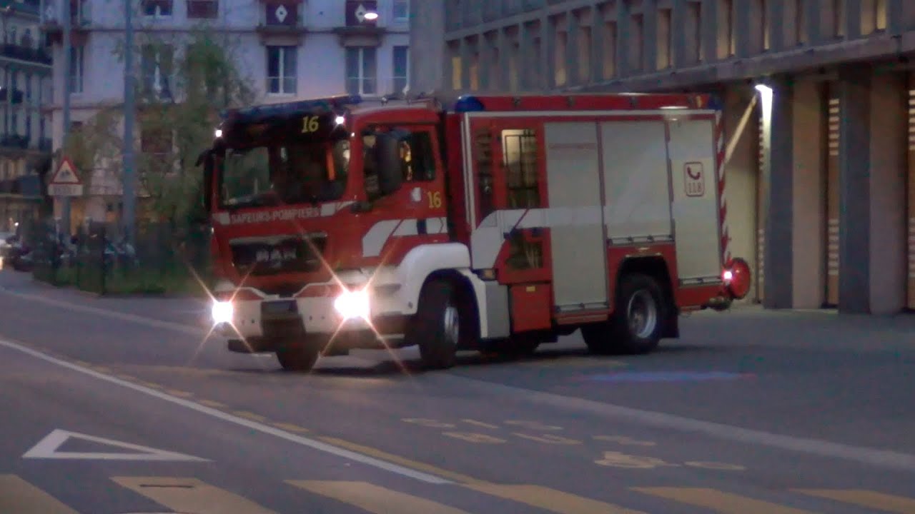 Pompiers Genève tonne-pompe 16 // Engine 16 Geneva fire department ...