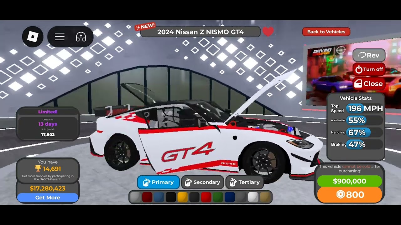 nascar limited driving empire car racing limited 2024 Nissan z nismo ...
