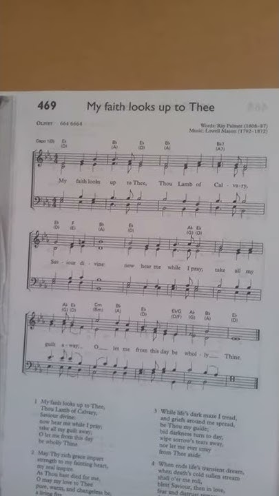 My Faith Looks Up To Thee Alto Line Used With The Tune Olivet With