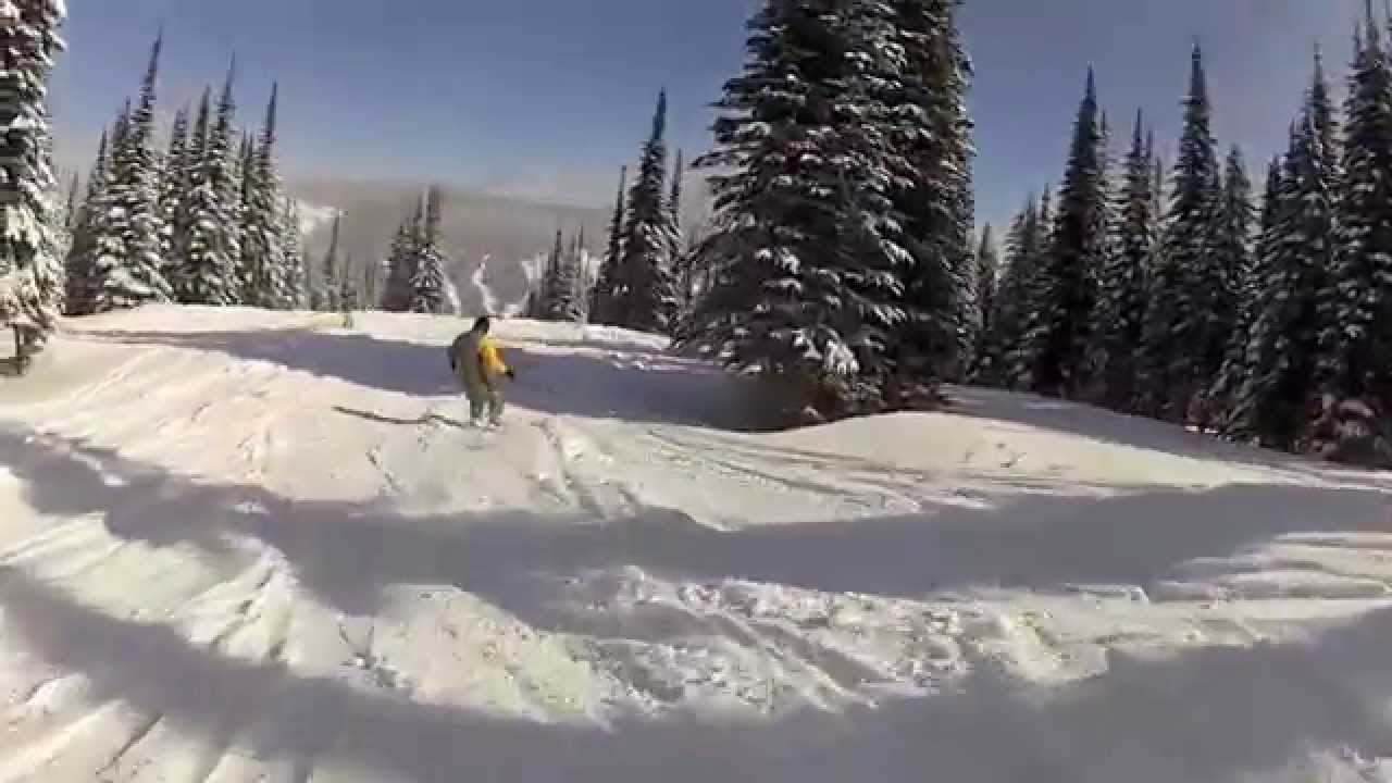 Snowboarding fresh powder at Sun Peaks, spring break 2014 Gopro - YouTube