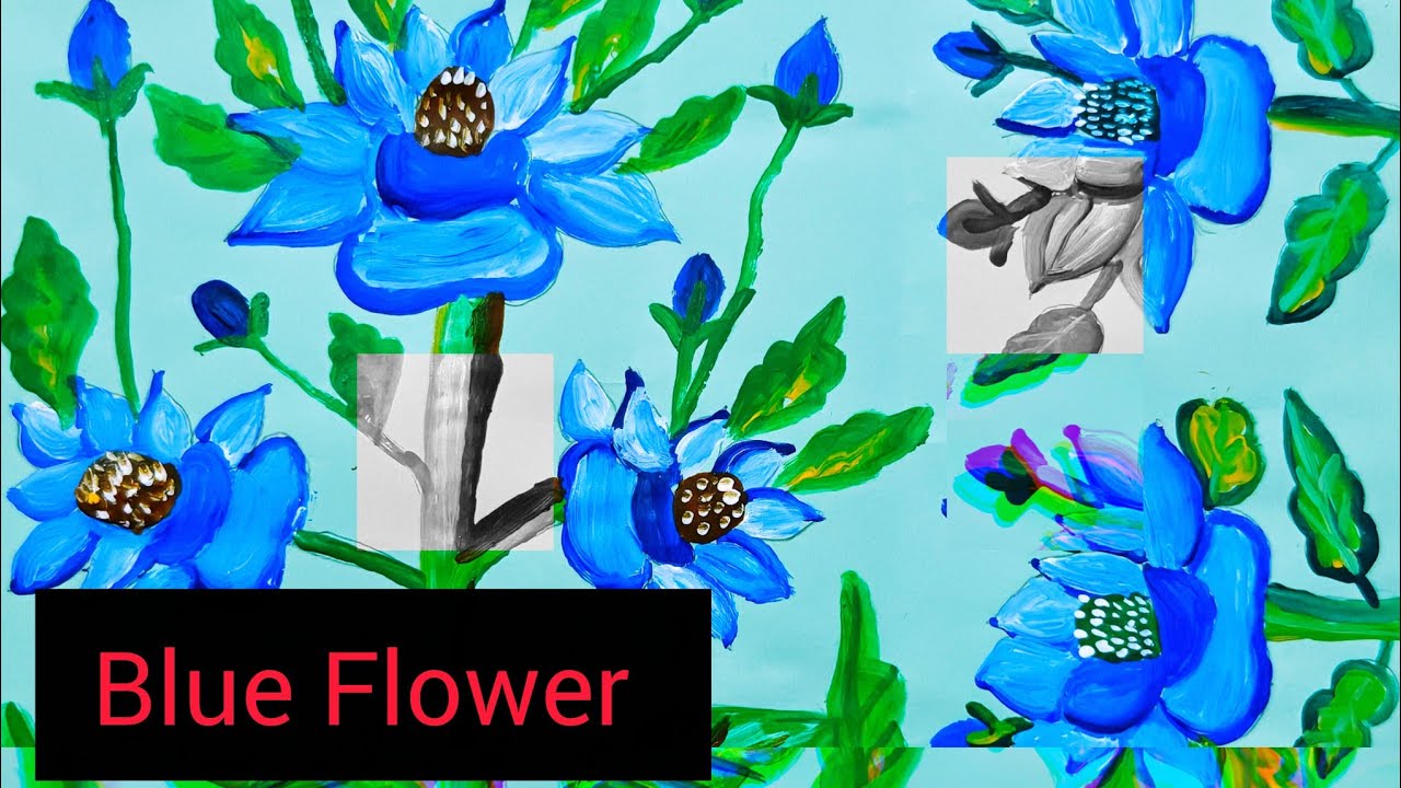 live Easy Step Blue FLOWER Painting/Acrylic Step by Step/how to paint ...