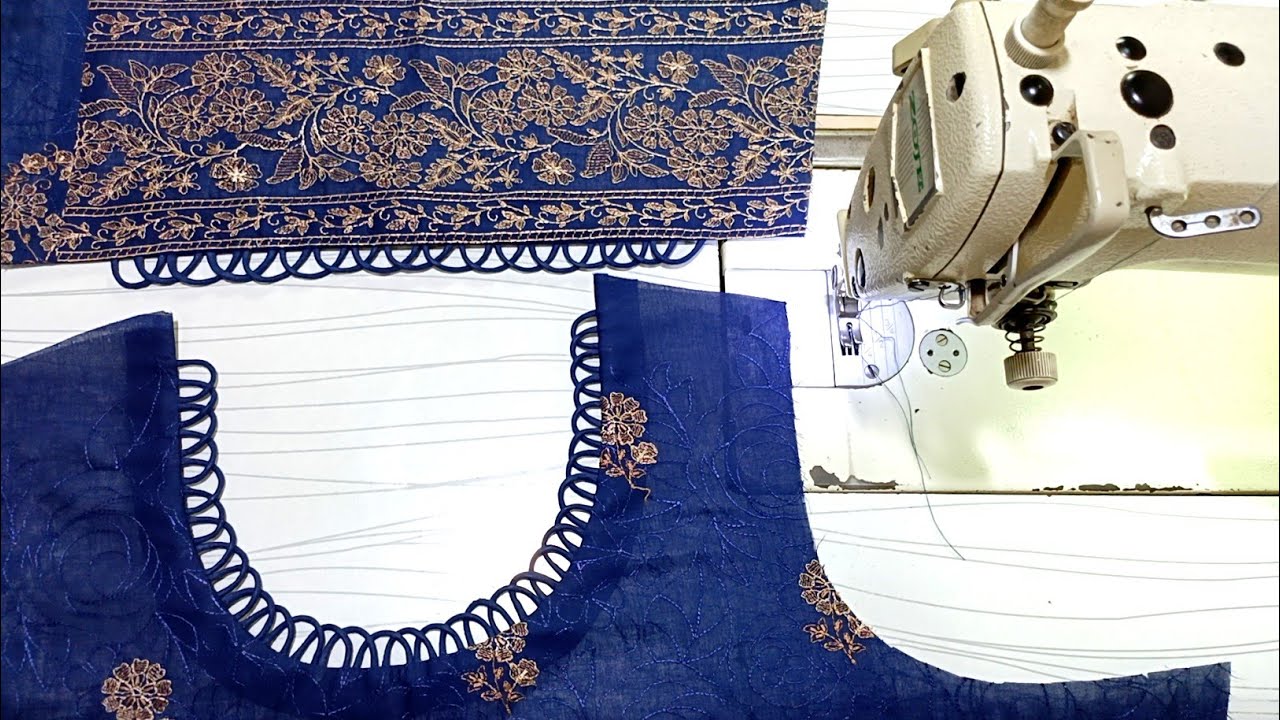 round neck design || Easy and Stylish Neck Design for Kurti || Dori ...