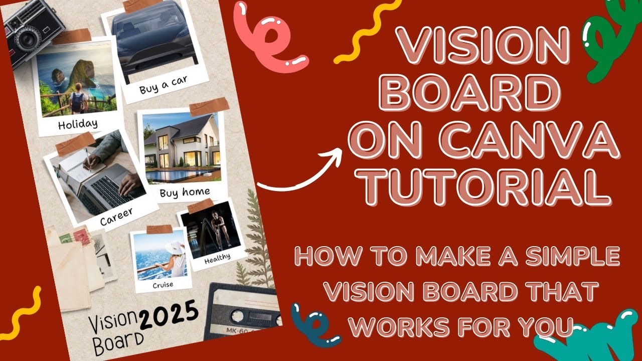 How to make a Vision Board on Canva for 2025 / Canva Tutorial Goal ...