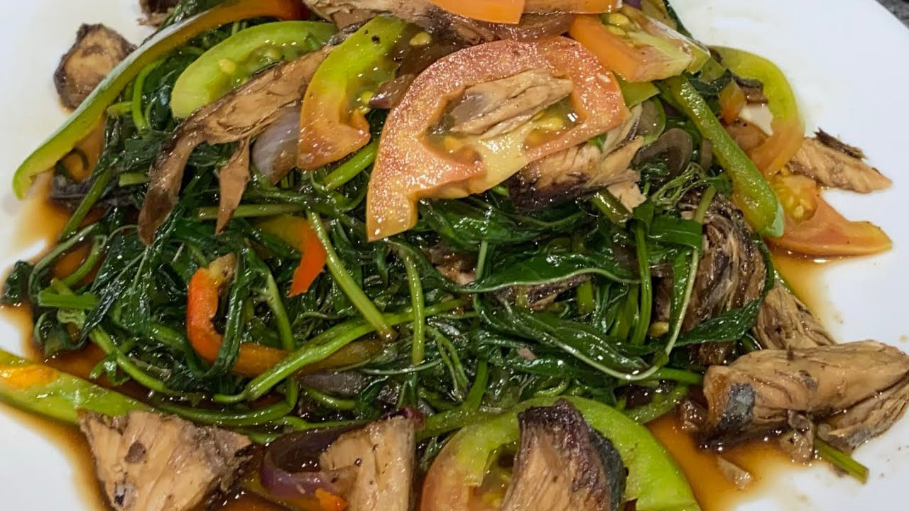 Adobong Tinangkong/Tangkong/Kangkong, BASTA gulay ni😂 - YouTube