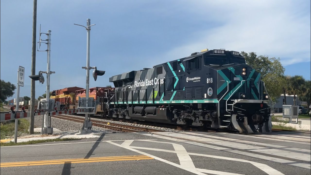 FEC and Brightline railfanning in Cocoa FL 7/16/24 read desc - YouTube