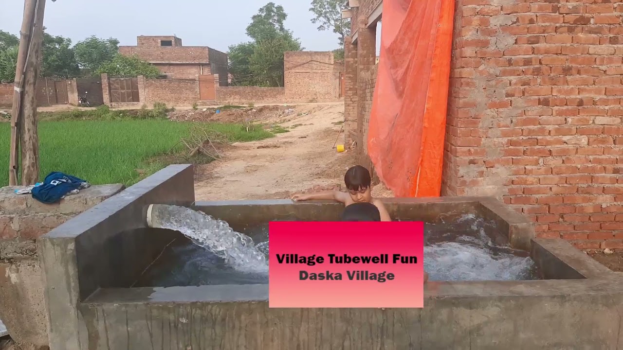 Village Tube Well Fun#village #villagelife #tubewell #bath #kidsvideo # ...