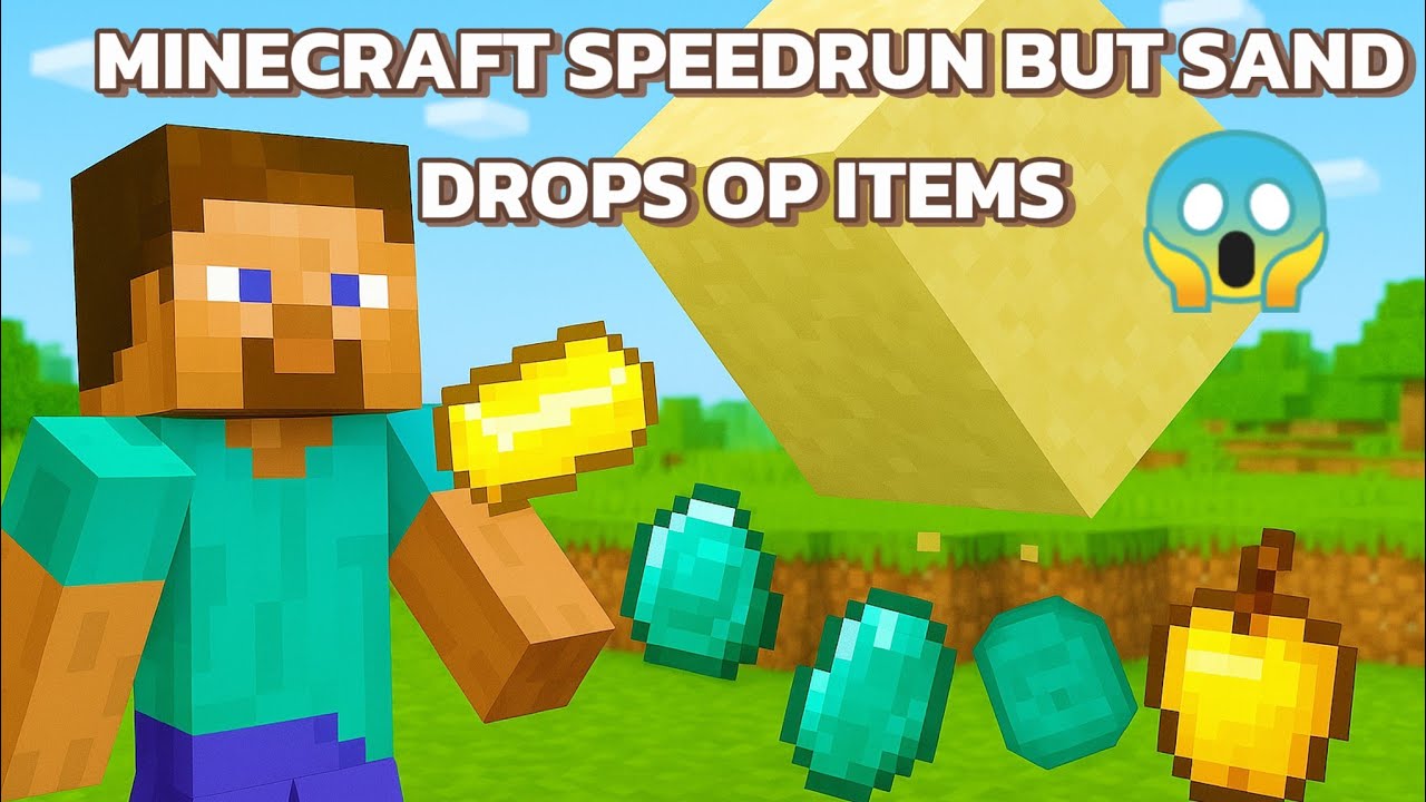 Minecraft Speedrun but Sand Drops INSANE OP Items! (Overpowered Loot ...