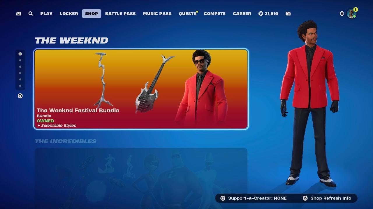 Fortnite Item Shop THE WEEKND FESTIVAL BUNDLE! November 4TH 2024 - YouTube