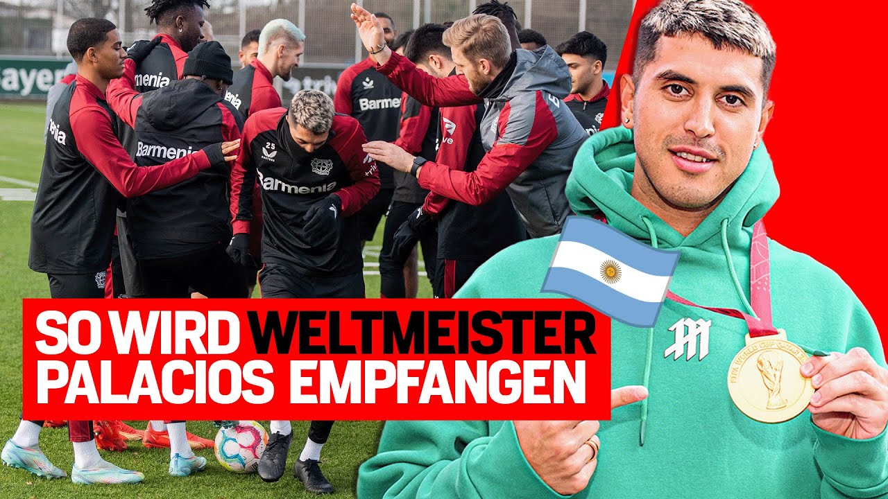 Klapse und Küsse für den Weltmeister - SO hat die Werkself Exequiel ...