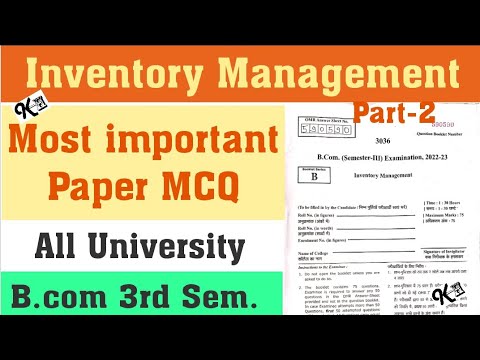 Inventory management || B.com 3 sem. || inventory management paper b ...