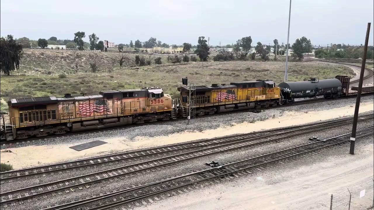 UP 8257 Arrived Westbound Manifest Train at West Colton Yard. - YouTube