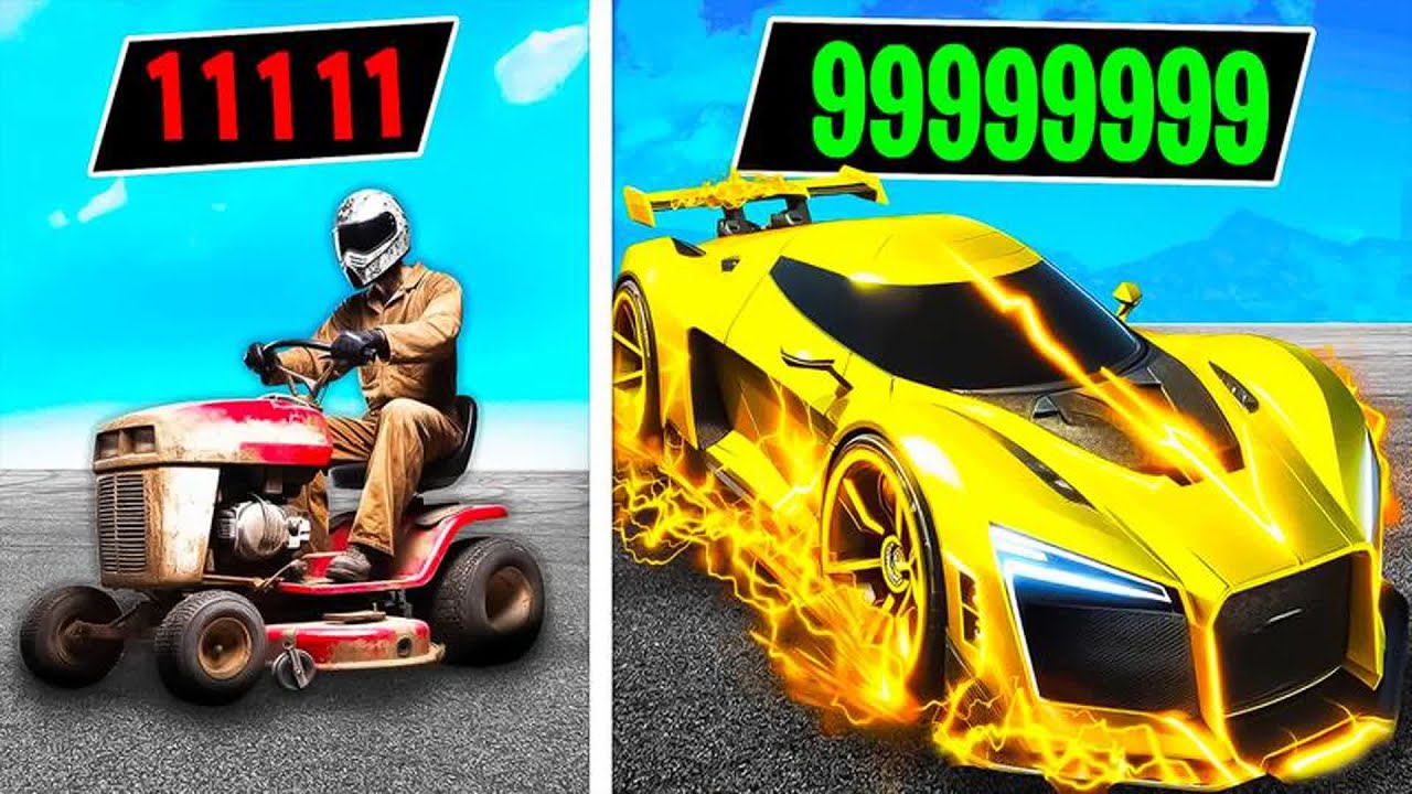 把纸壳汽车升级到黄金跑车，需要9999999块钱！ - YouTube