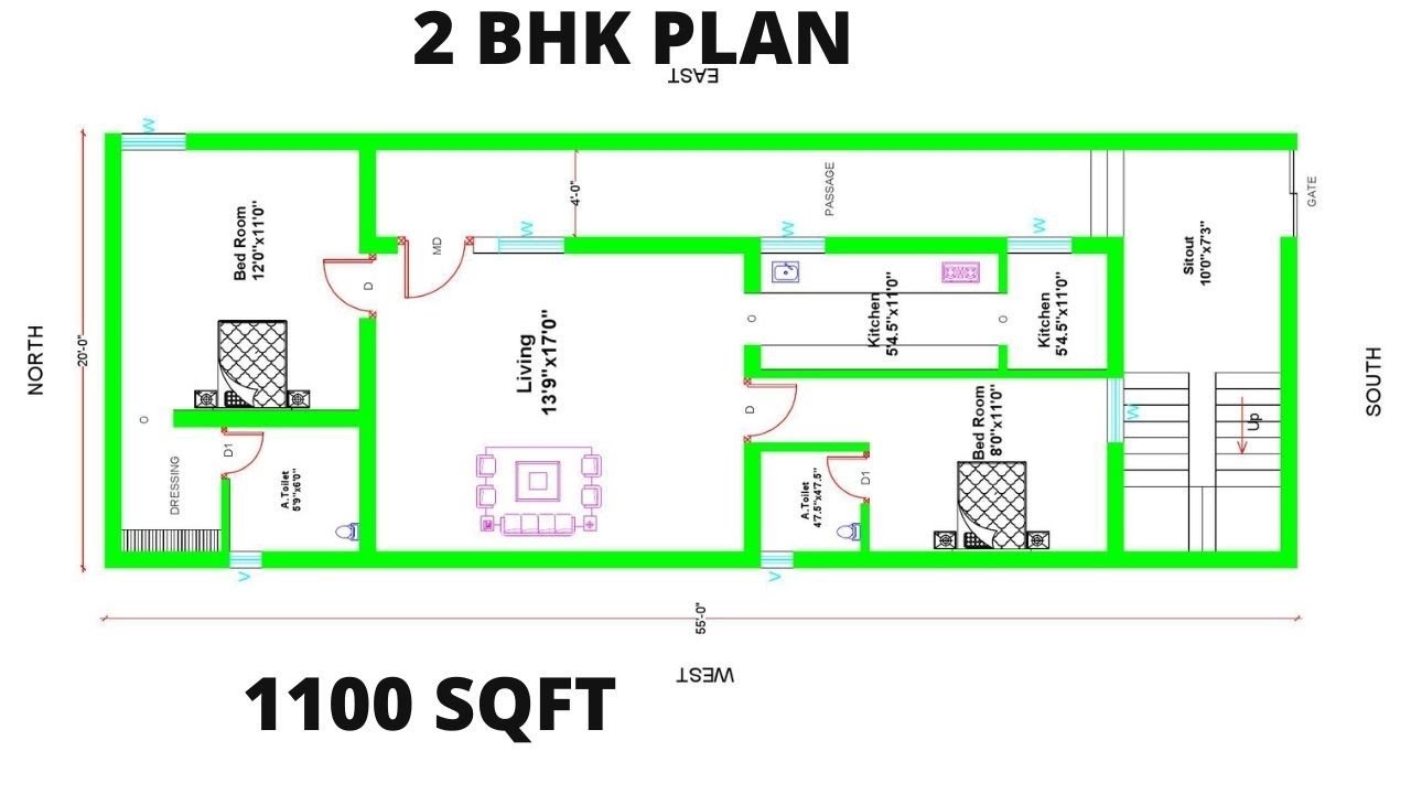 |2 BHK SOUTH FACING PLOT EAST FACING ENTRANCE IN 1100 SQFT AS PER ...