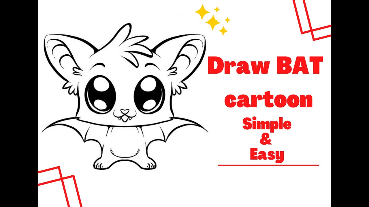 How to draw a cute bat| simple and easy - YouTube
