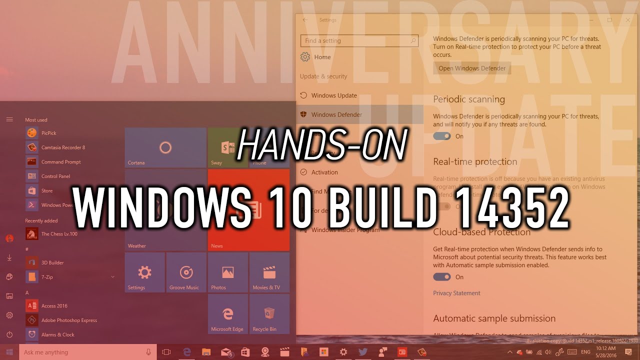 Hands on with Windows 10 build 14352 for PC changes and improvements ...