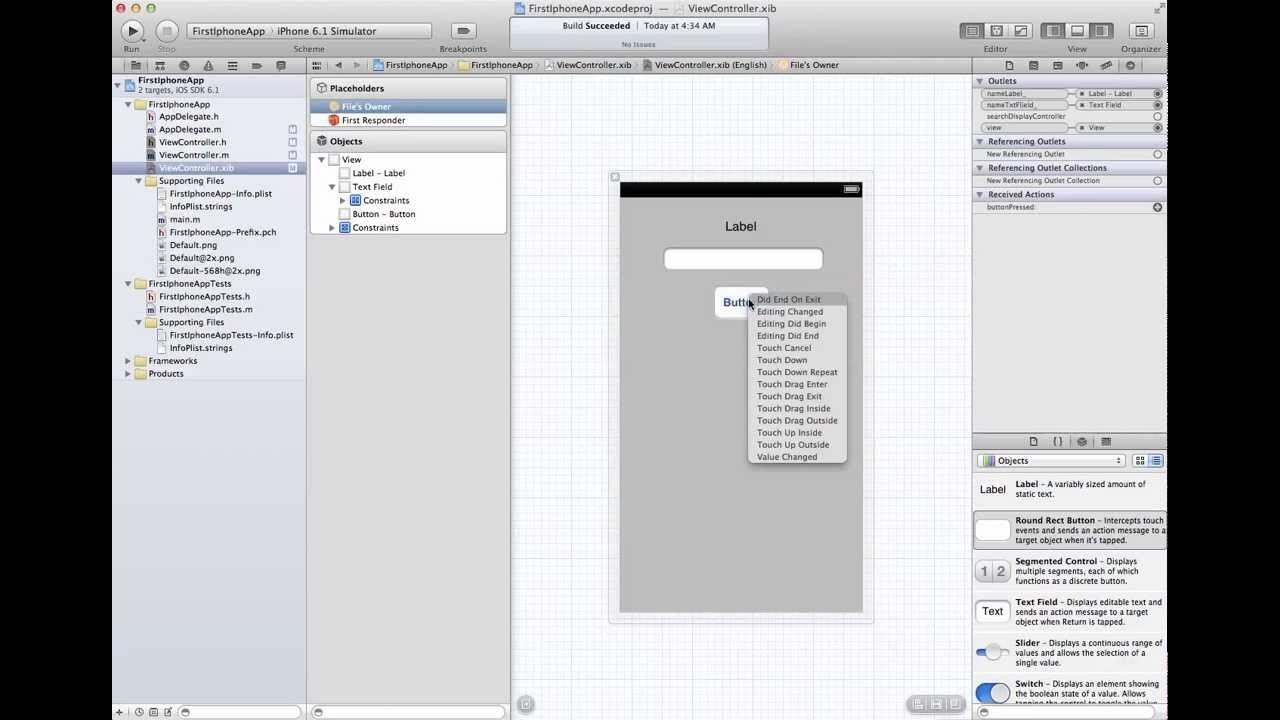 Hooking xib object to the outlets xcode - YouTube