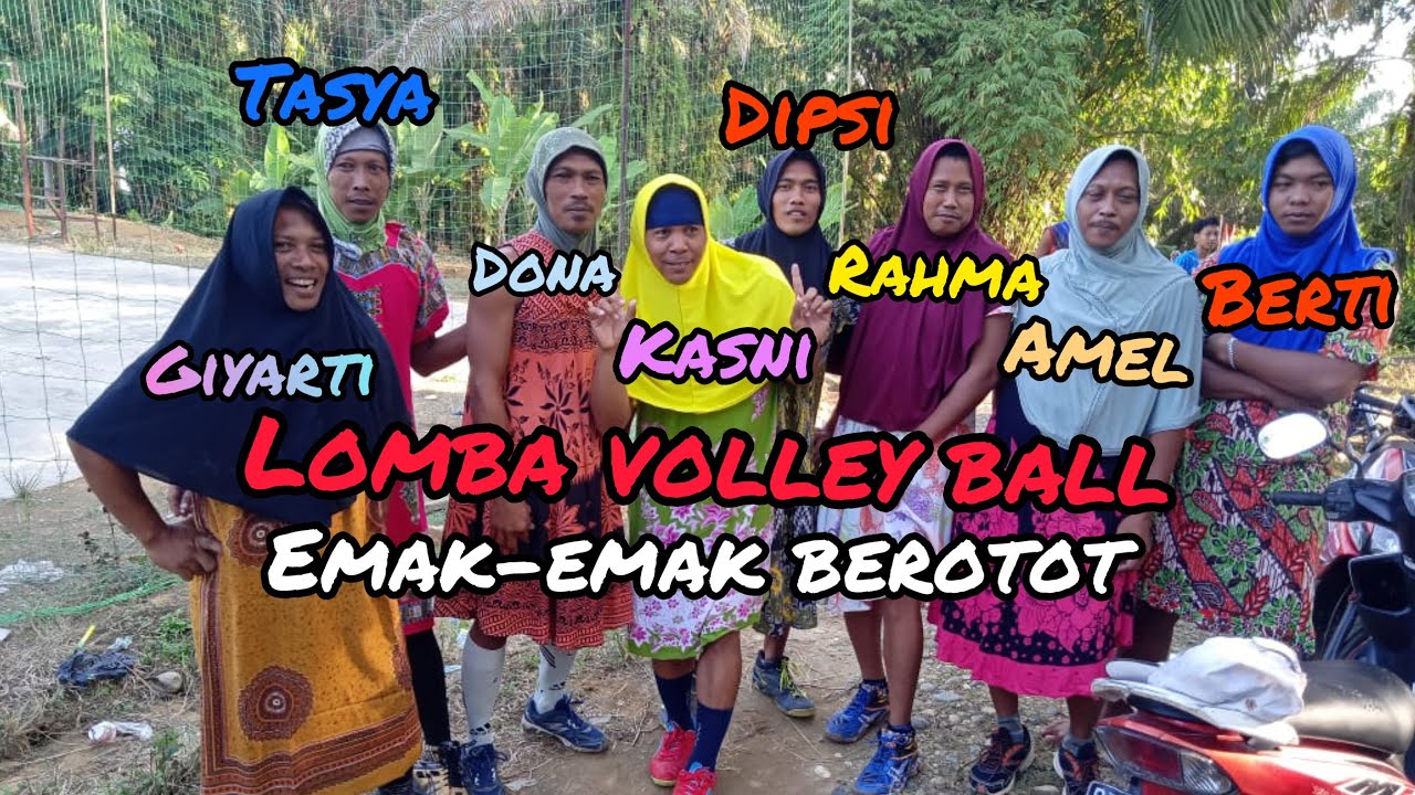 Lomba volley ball emak-emak berotot || voli pake daster - YouTube