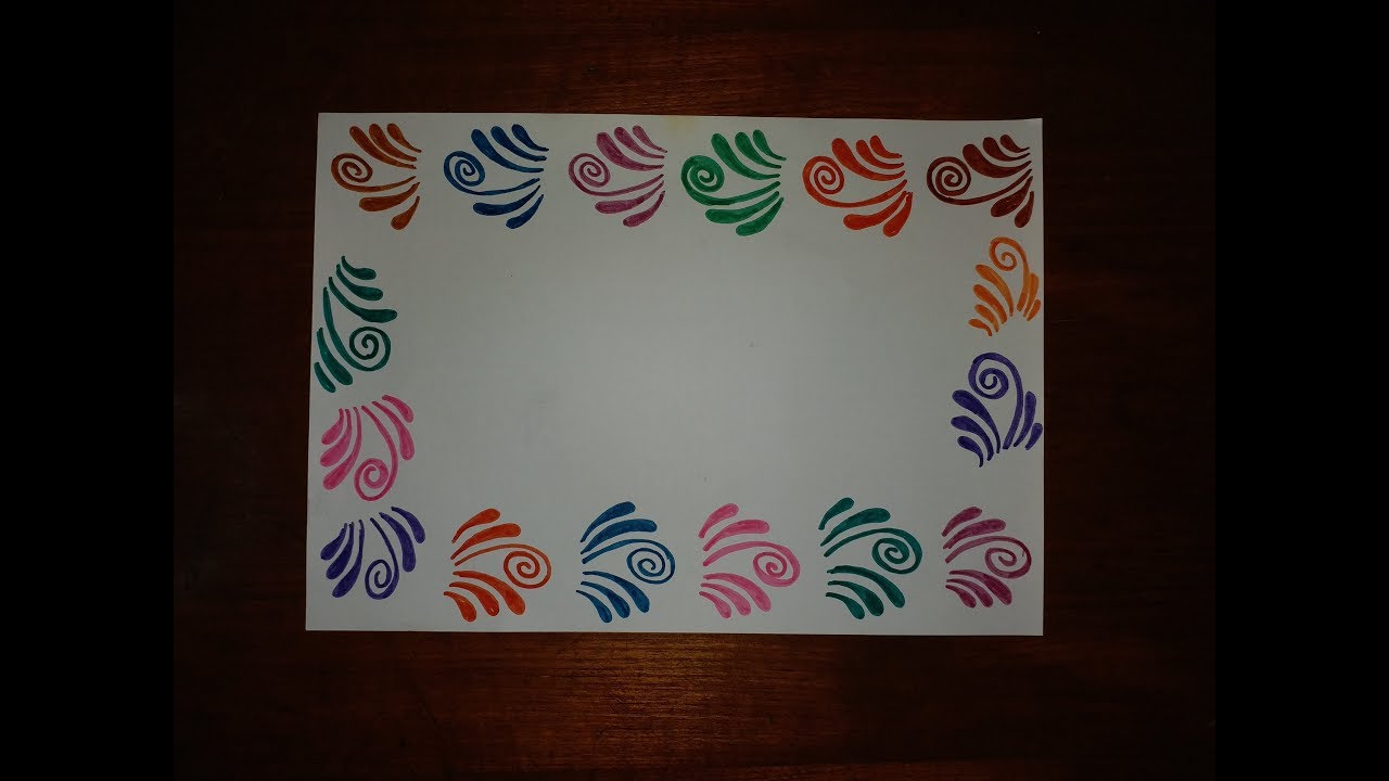 DIY || Simple, Easy & Decorative Border Design For Project File || Back ...