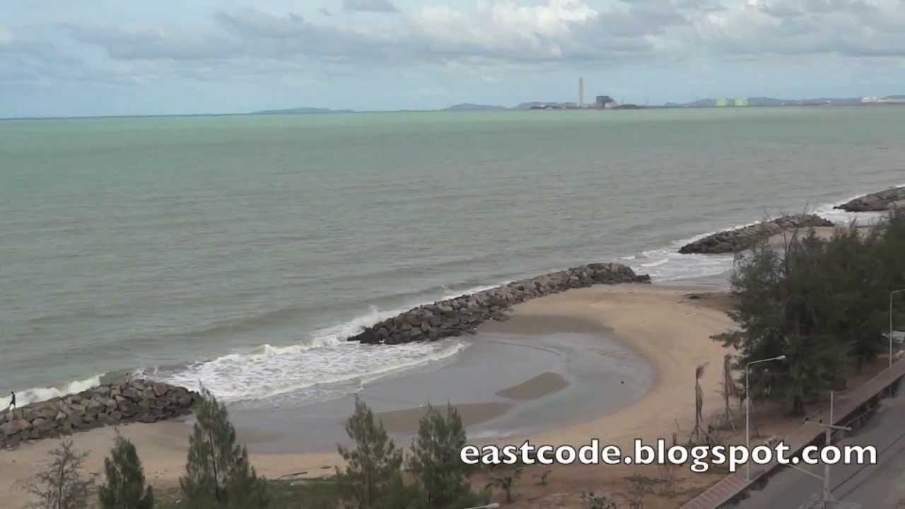 Rayong City beach and Map Ta Phut port and industrial complex Thailand ...