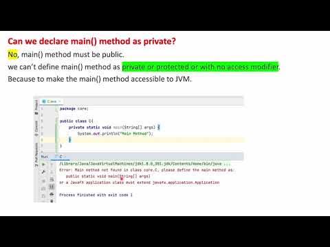 Can we declare main() method as private | Core Java Interview Question - YouTube