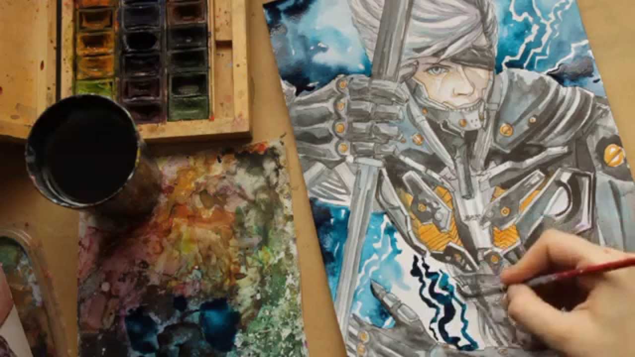 Metal Gear Rising- RAIDEN painting - YouTube