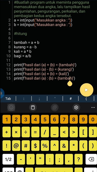Operator dan input program python dasar #coding #belajarpython #codingindonesia #informatika ...