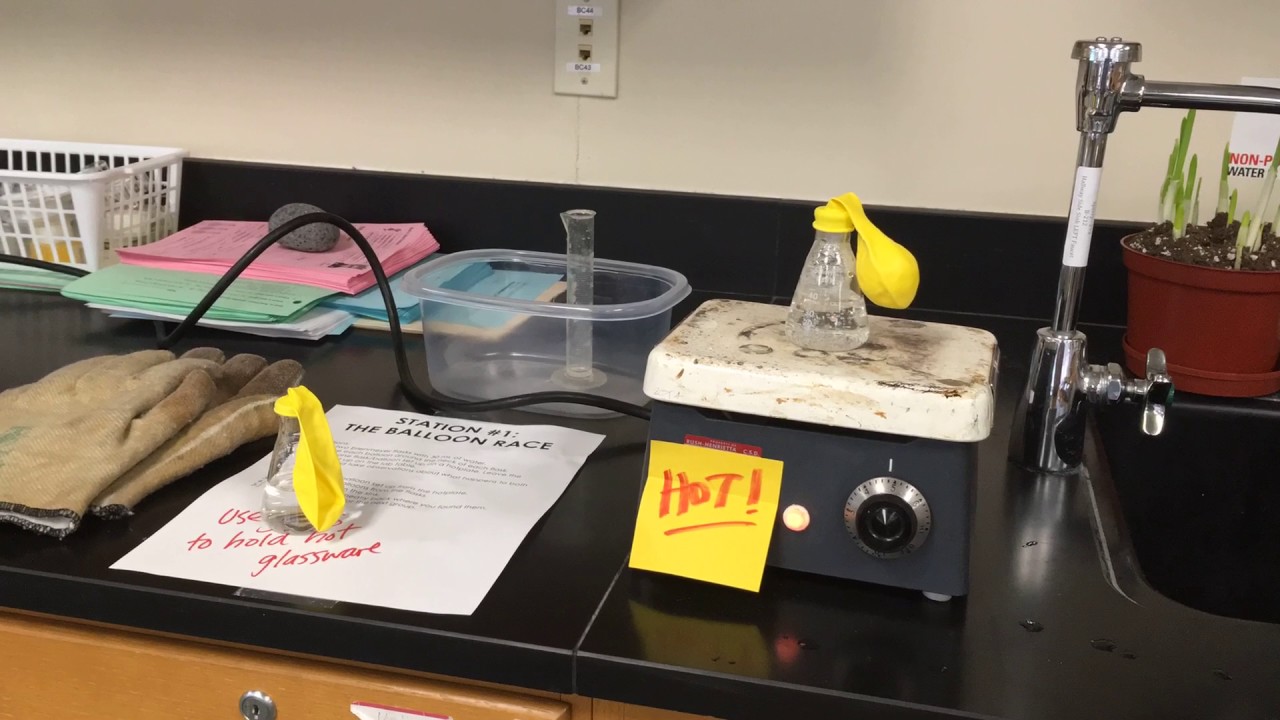 Time Lapse of Station 1 - Balloon Race (Lab 4.1) - YouTube
