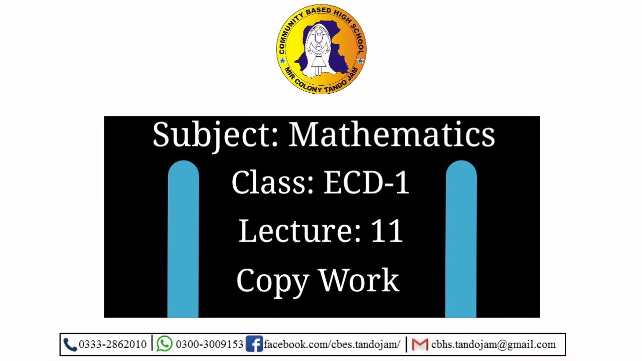 11th Lecture Copy Work Class ECD-1 Mathematics - YouTube