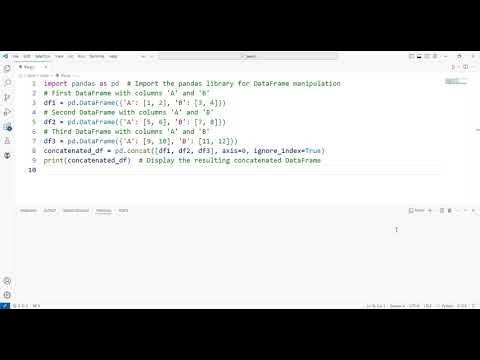 Concatenating pd DataFrame objects - YouTube