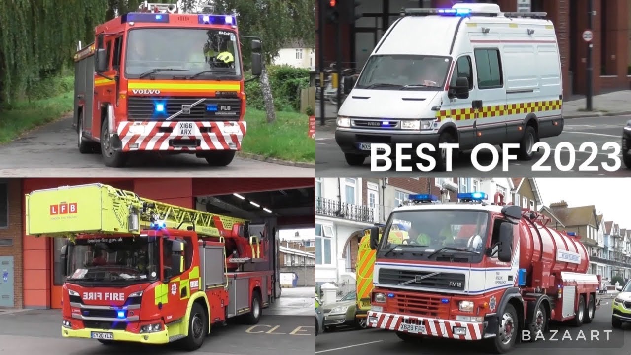 UK Fire Appliances responding - Best of 2023 - YouTube