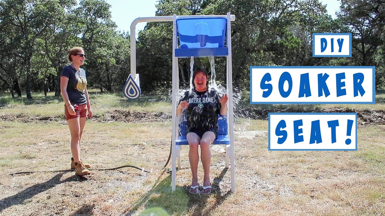 Fun Outdoor Water Game! How to Build a Soaker Seat - YouTube
