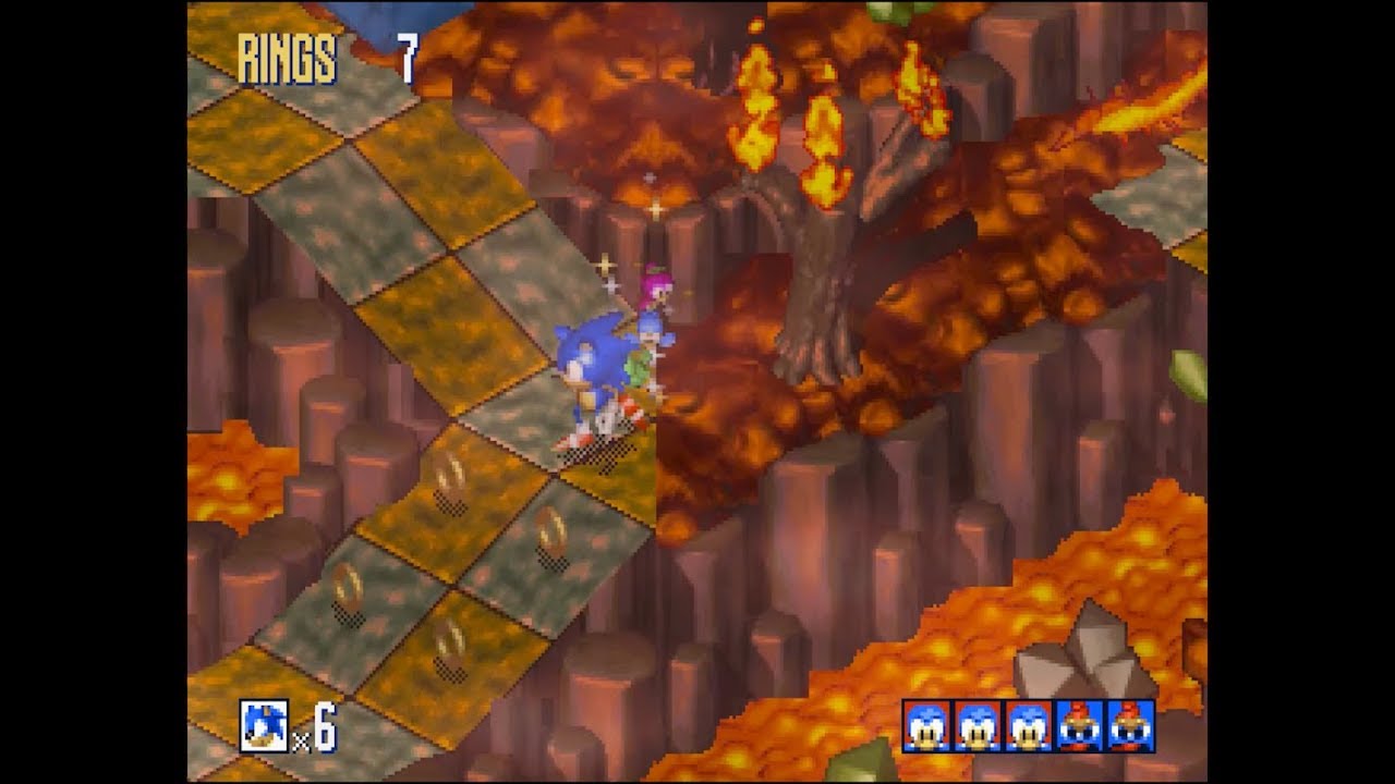 Sonic 3D Blast (SEGA Saturn): Volcano Valley Zone Act 1 [1080 HD] - YouTube