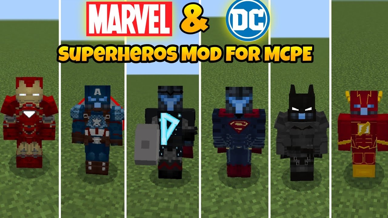 Marvel And DC Mod For Minecraft PE | All Superheros Of Avengers And ...