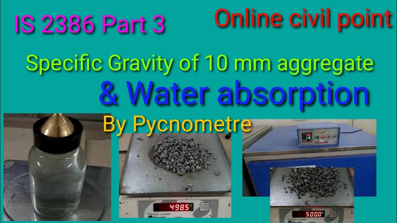 Specific gravity | IS 2386 part 3 |#Onlinecivilpoint - YouTube